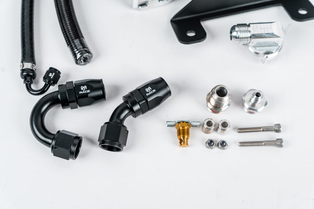 A90/A91 Billet Catch Can Kit w/ Fittings and Bracket - KLM Race